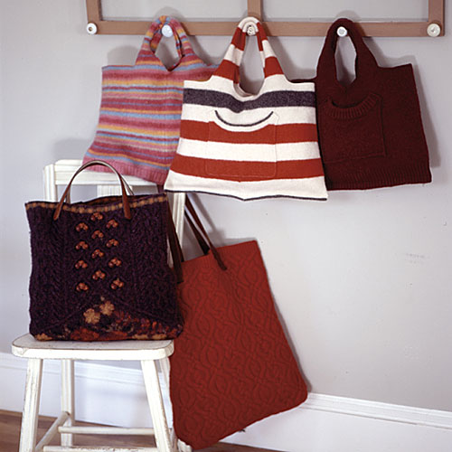 Recycled sweater totes - Make: