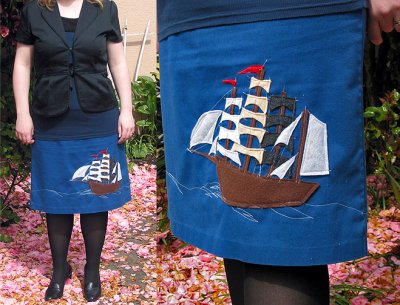 Appliqued Ship on Skirt - Make: