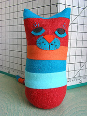 Stripe-y Patchwork Cat Pattern - Make: