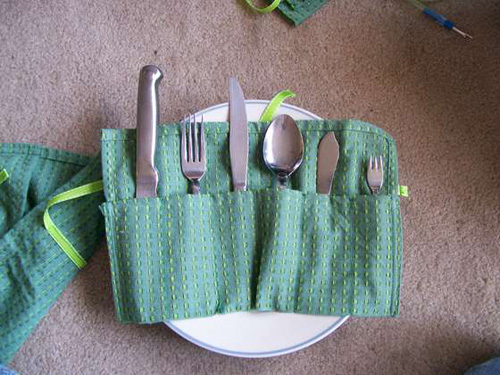 Low-Sew Picnic Flatware and Dish Holders - Make: