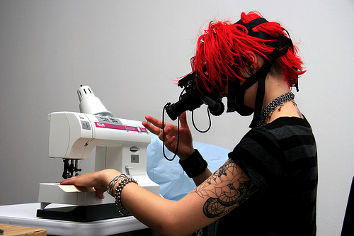 Sewing with Night Vision Goggles - Make: