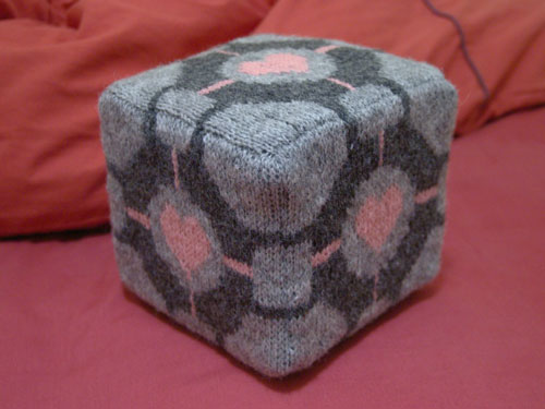 Knitted Companion Cube from Portal - Make: