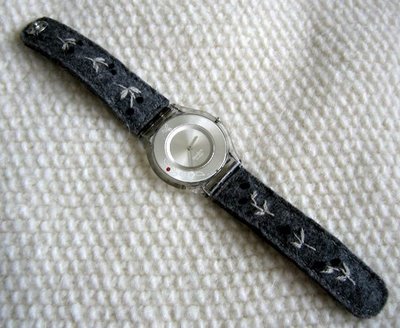 Wool Felt Embroidered Watch Strap - Make: