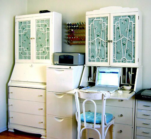 Vintage Wallpaper Secretary Desks - Make: