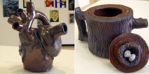 Human Heart and Tree Stump Teapots - Make: