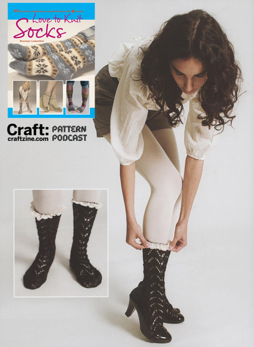 Lacy Long Socks from Love to Knit Socks - CRAFT Pattern Podcast - Make: