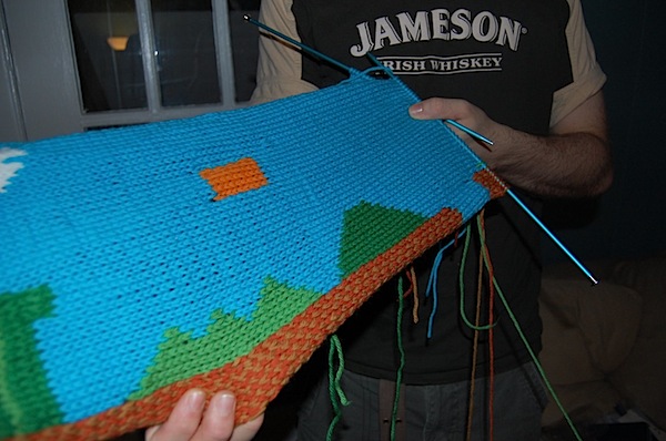 Knitting Mario Level One - Make: