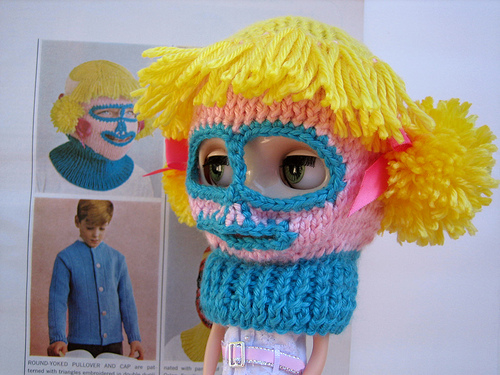 Blythe-sized Creepy Knitted Ski Masks - Make: