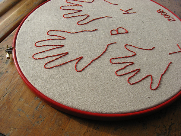 Embroidered Family Handprints - Make:
