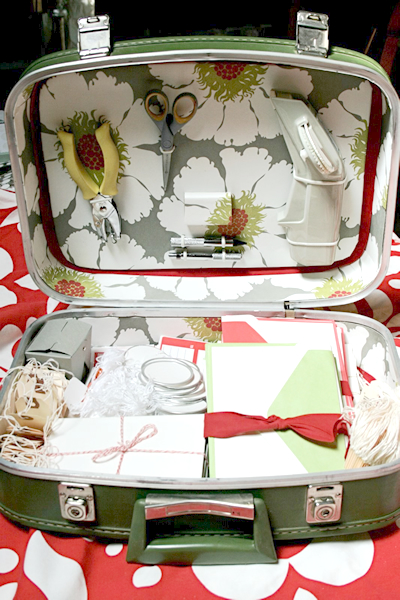 Vintage Suitcase Transformed Into Mobile Craft Case - Make: