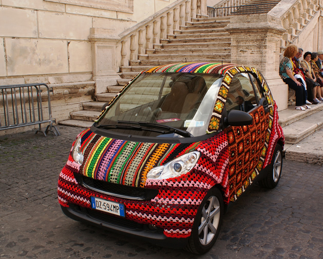 Crochet Covered Smart Car - Make: