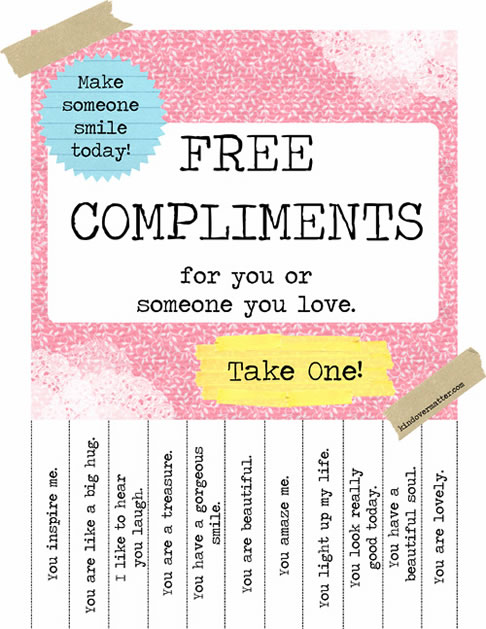 Printable Free Compliments Poster - Make: