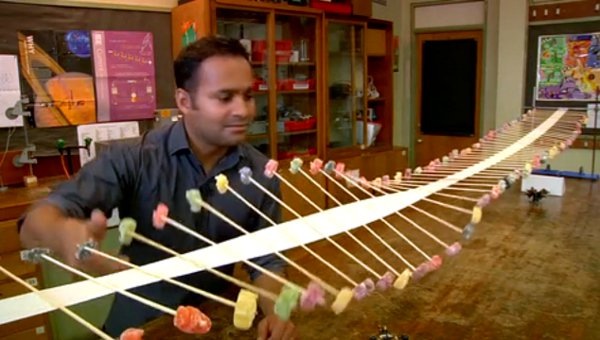 Wave Machine From Tape, Toothpicks, and Gummy Bears - Make: