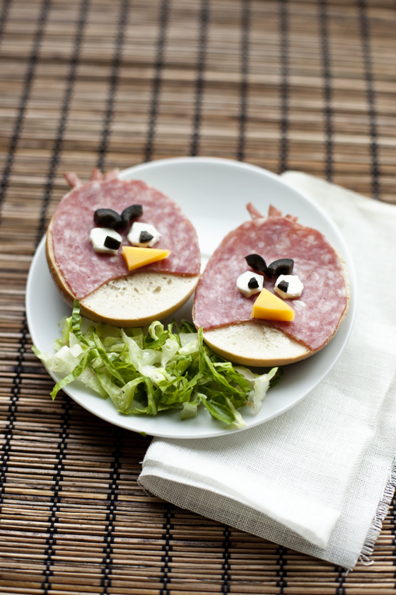 Angry Birds Bagel Sandwiches - Make: