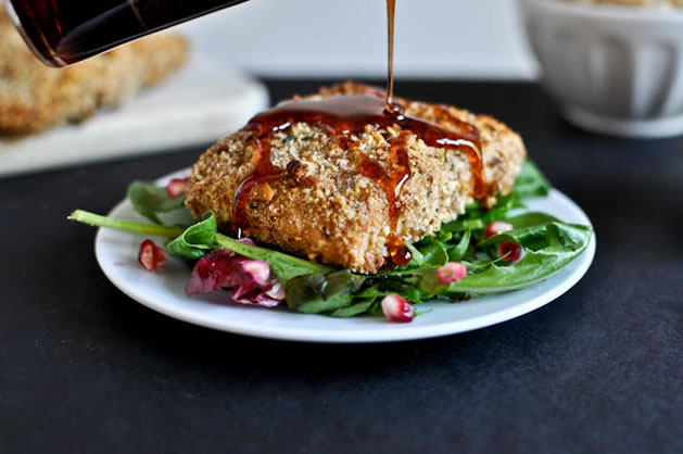 Recipe: Roasted Almond Crusted Salmon With Pomegranate Glaze - Make: