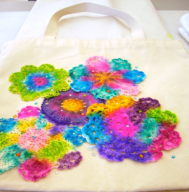 How-To: Sharpie-Dyed Doily Tote Bag - Make: