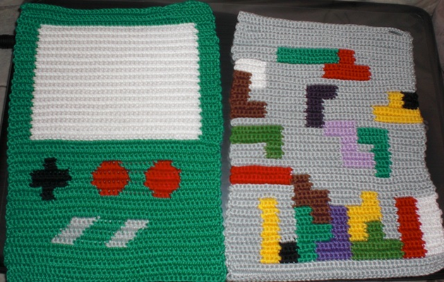 Crochet Game Boy And Tetris Pot Holders - Make: