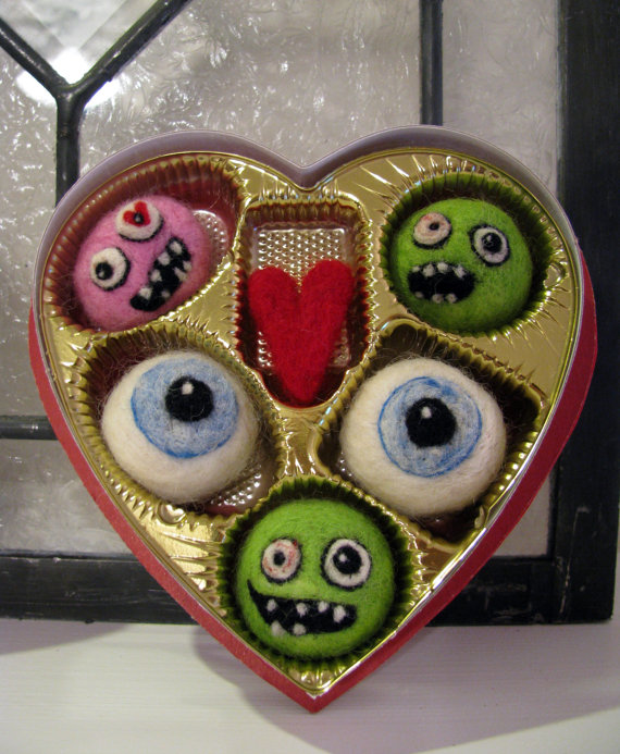 Needle Felted Zombie Valentine Candies - Make: